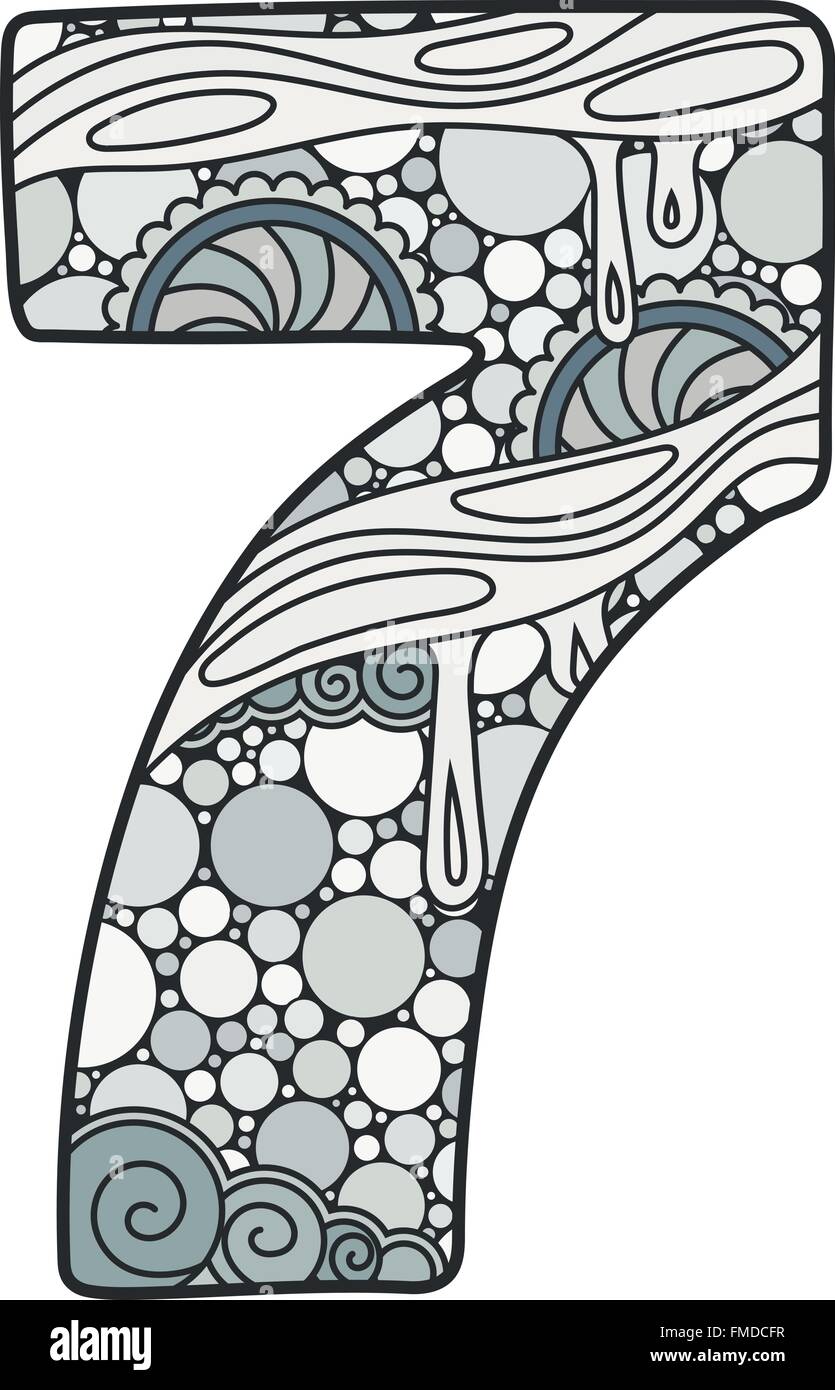 Zentangle number. Vector decorative number Stock Vector Image & Art - Alamy