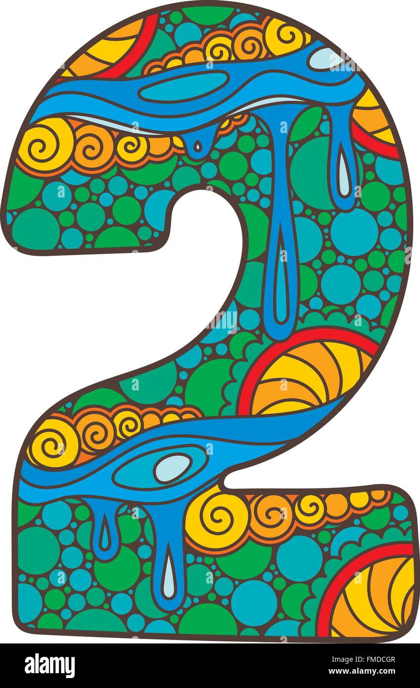Zentangle number. Vector decorative number Stock Vector Image & Art - Alamy