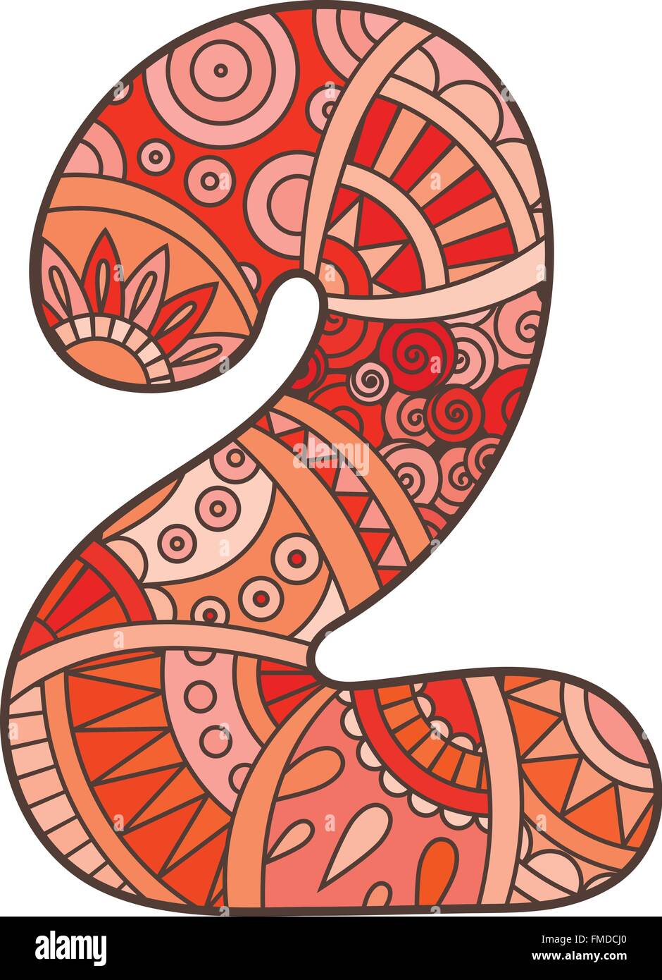 Zentangle number. Vector decorative number Stock Vector Image & Art - Alamy