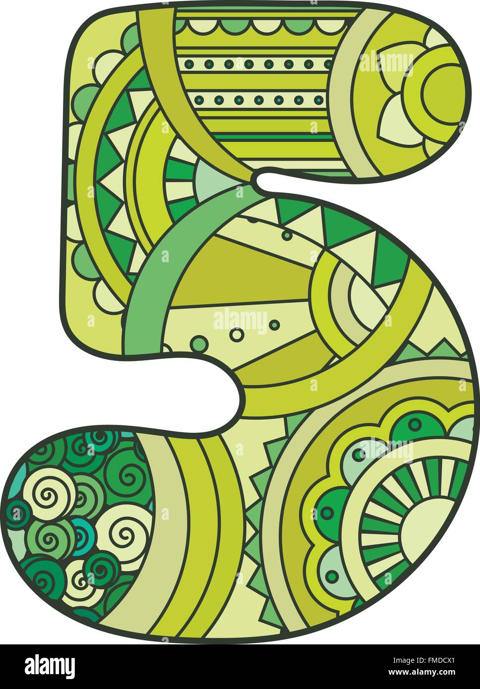 Zentangle number. Vector decorative number Stock Vector Image & Art - Alamy
