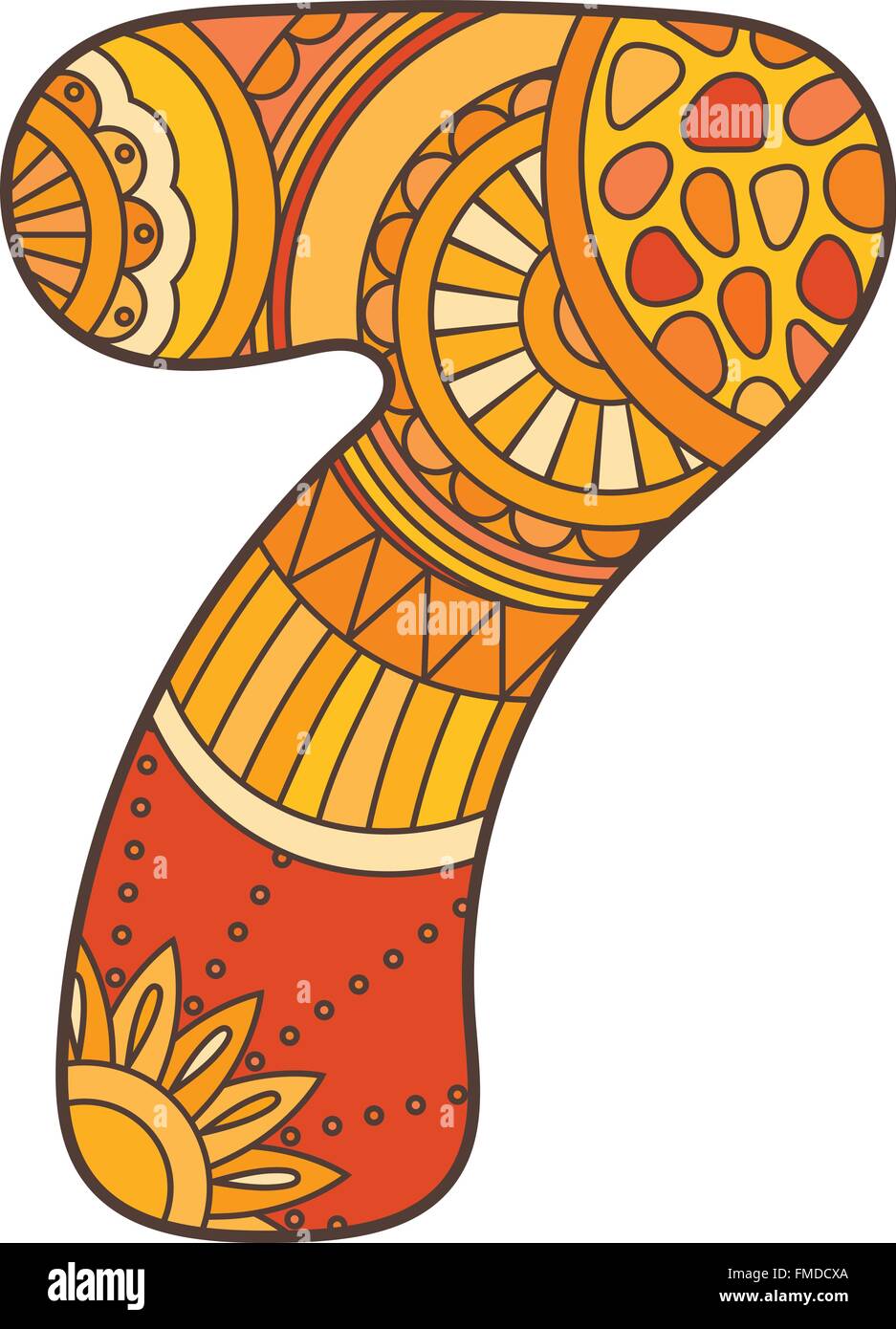 Zentangle number. Vector decorative number Stock Vector Image & Art - Alamy