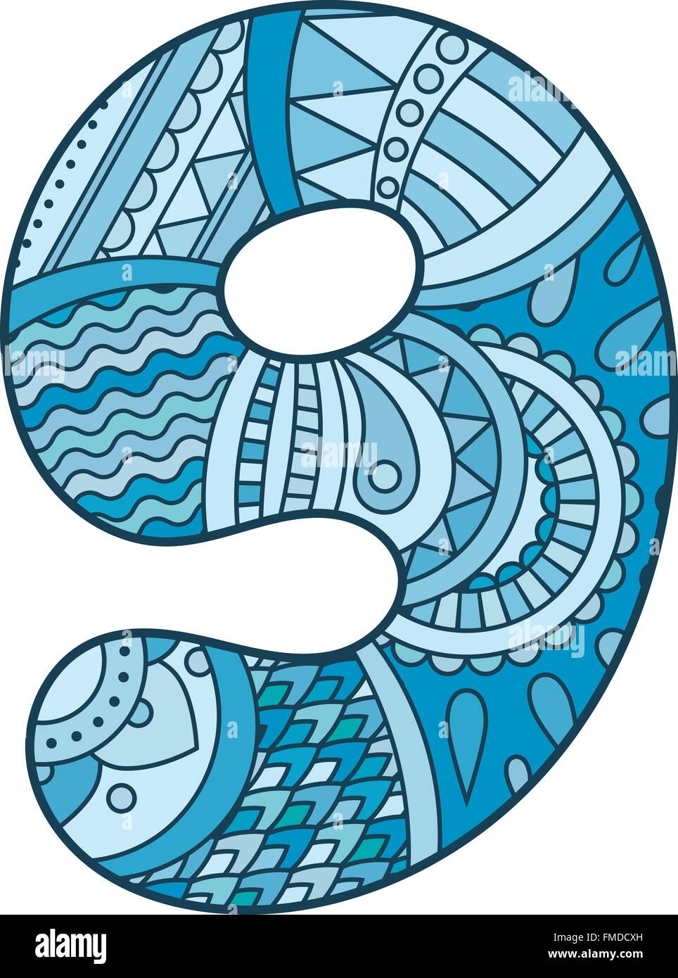 Zentangle number. Vector decorative number Stock Vector Image & Art - Alamy