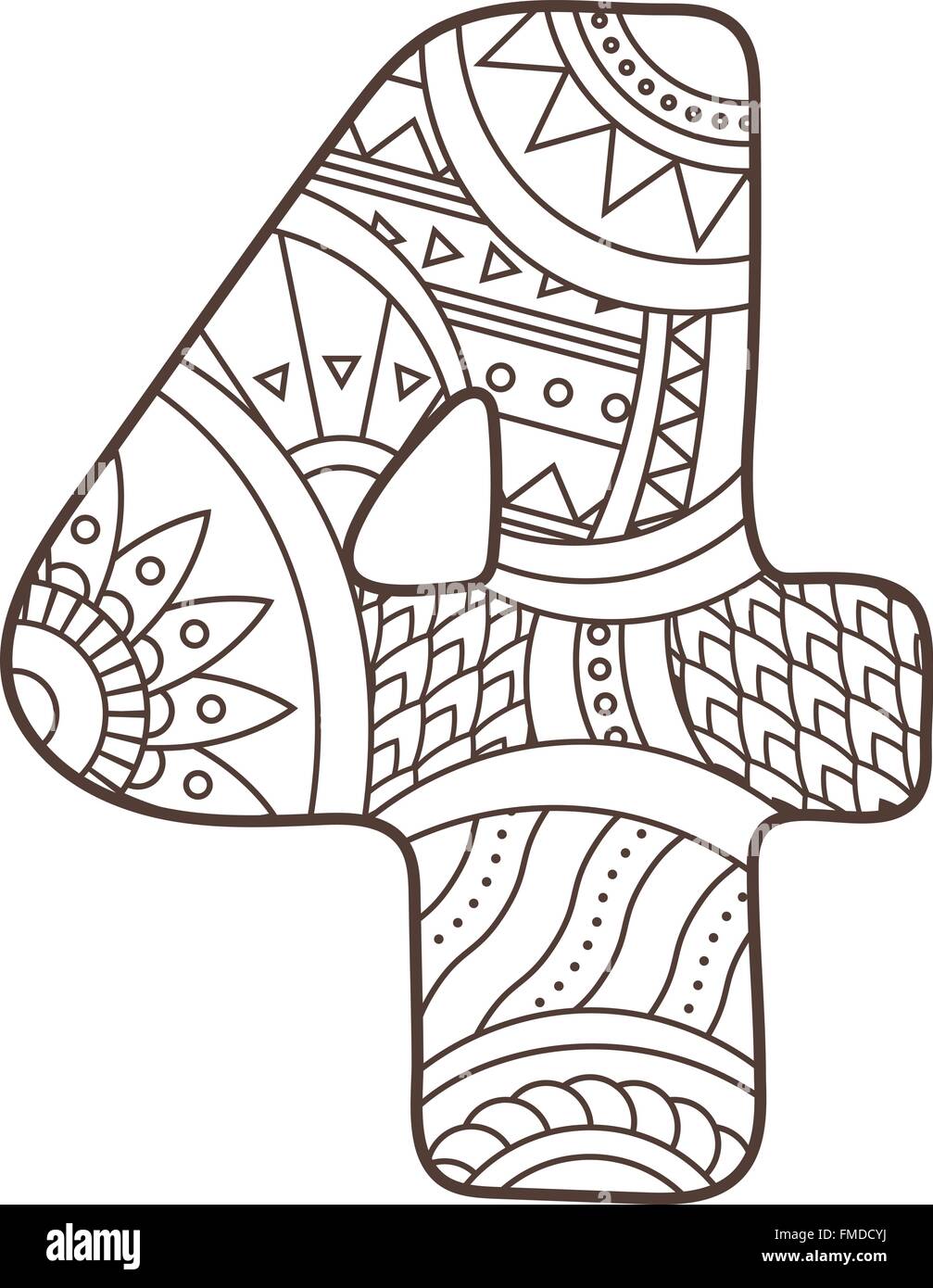 Zentangle number. Vector decorative number Stock Vector Image & Art - Alamy