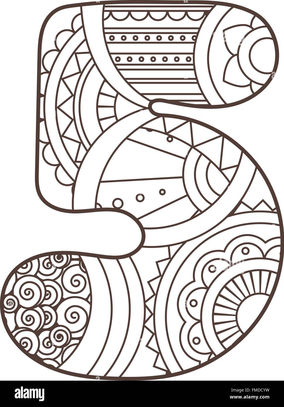 Zentangle number. Vector decorative number Stock Vector Image & Art - Alamy