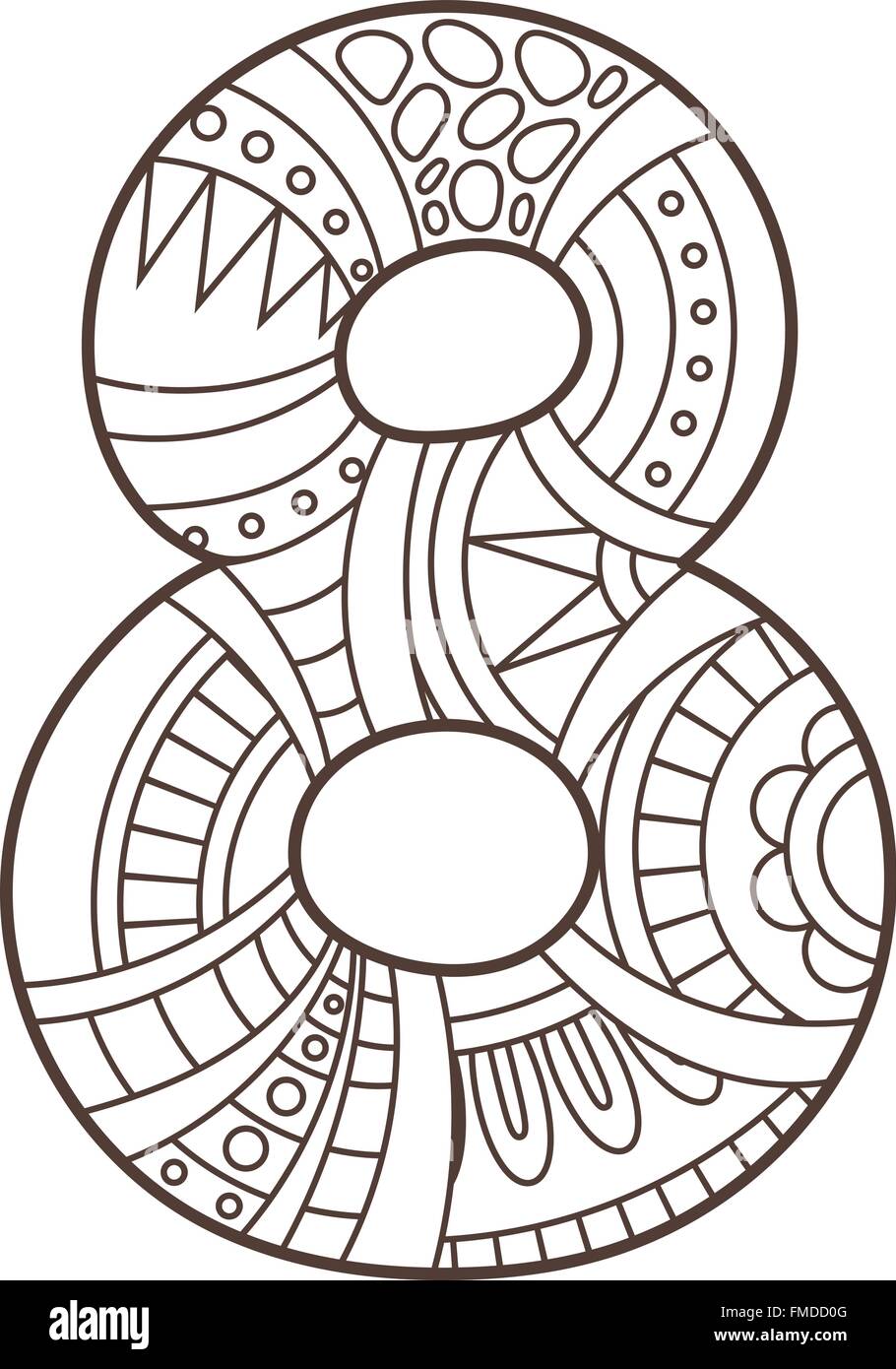 Zentangle number. Vector decorative number Stock Vector Image & Art - Alamy