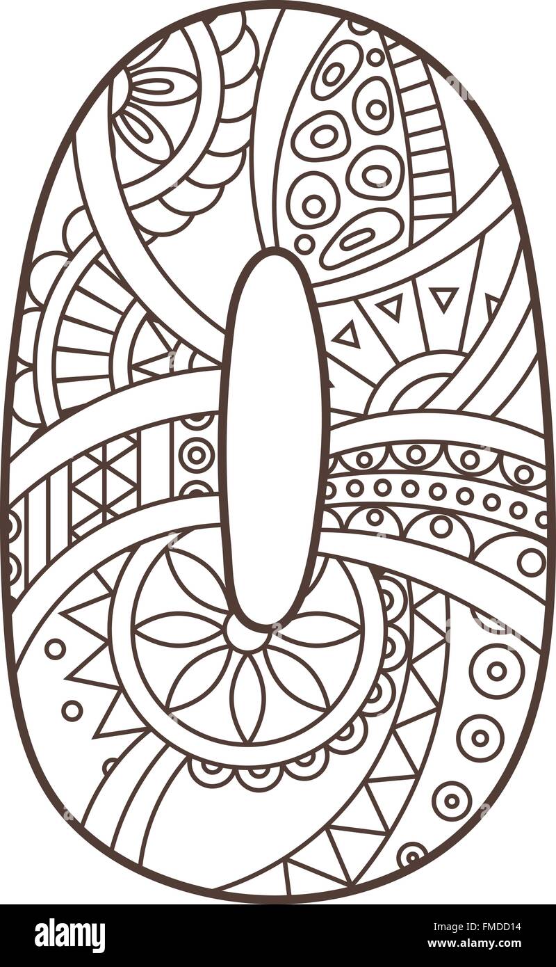 Zentangle number. Vector decorative number Stock Vector Image & Art - Alamy