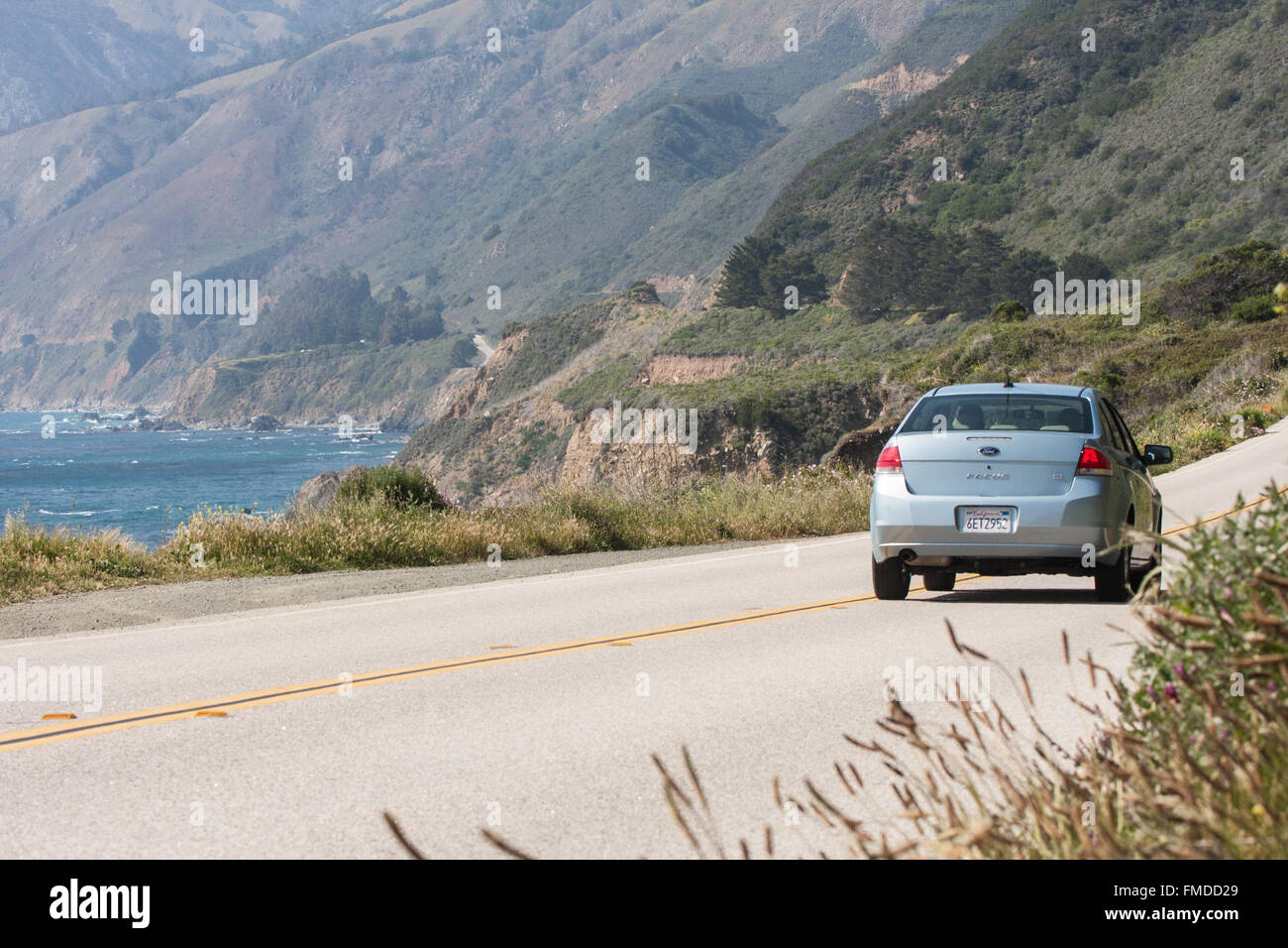 car driving on pacific coast highway,Driving car along National Highway ...