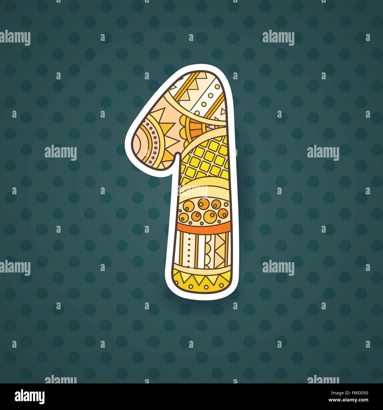 Zentangle number. Vector decorative number Stock Vector Image & Art - Alamy