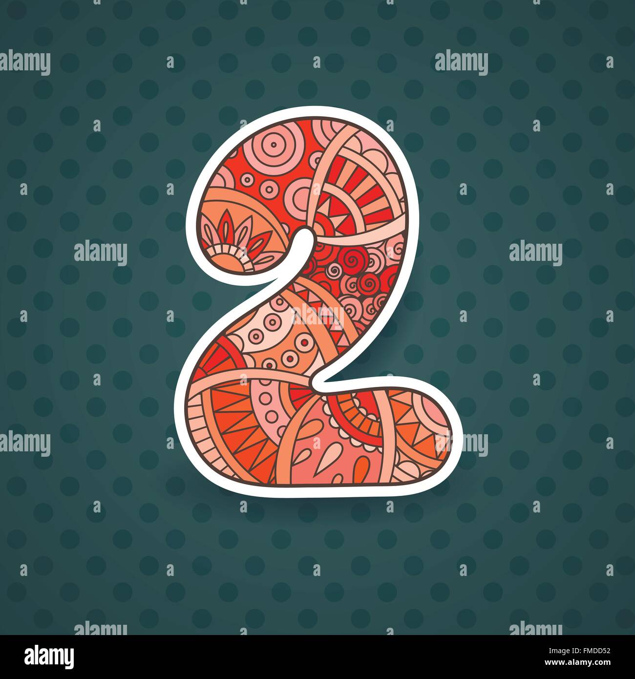 Zentangle number. Vector decorative number Stock Vector Image & Art - Alamy