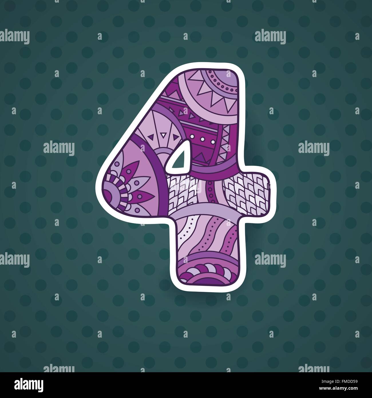 Zentangle number. Vector decorative number Stock Vector Image & Art - Alamy
