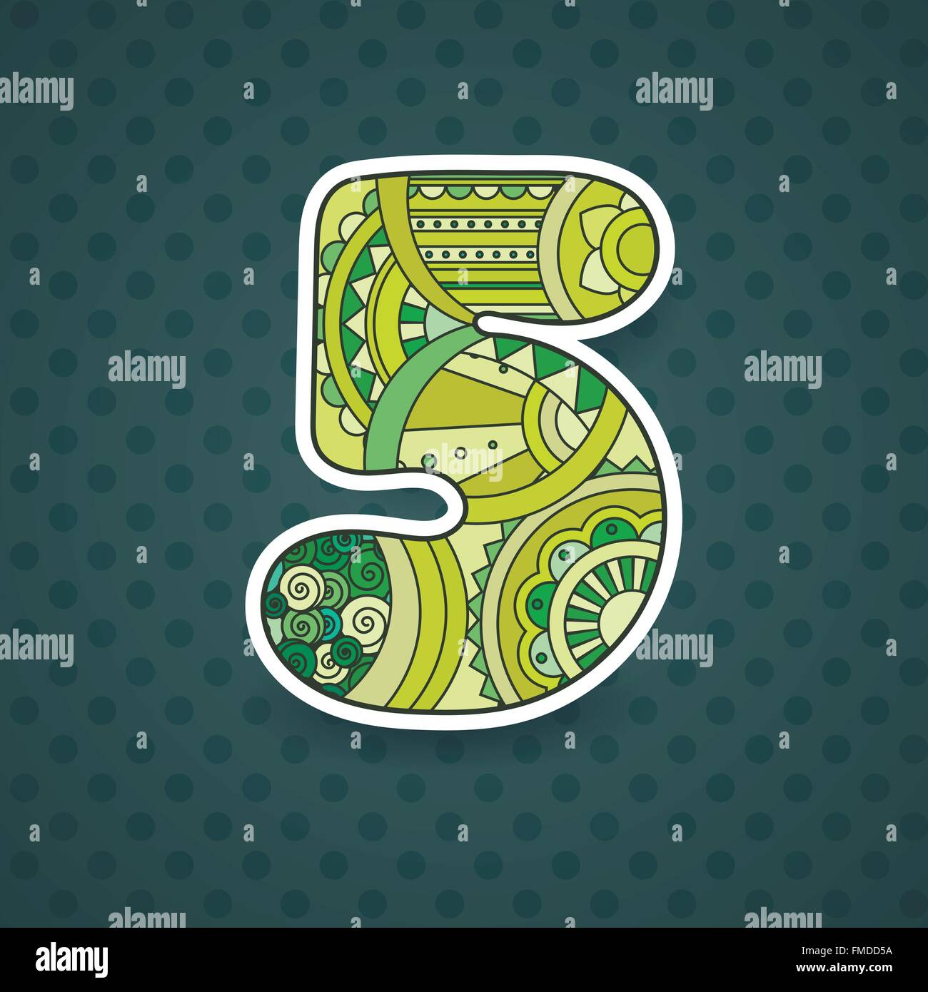Zentangle number. Vector decorative number Stock Vector Image & Art - Alamy
