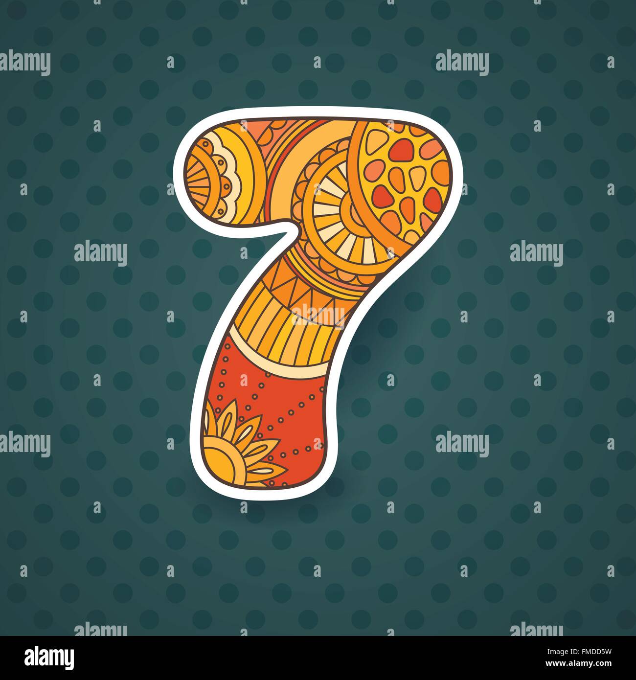 Zentangle number. Vector decorative number Stock Vector Image & Art - Alamy