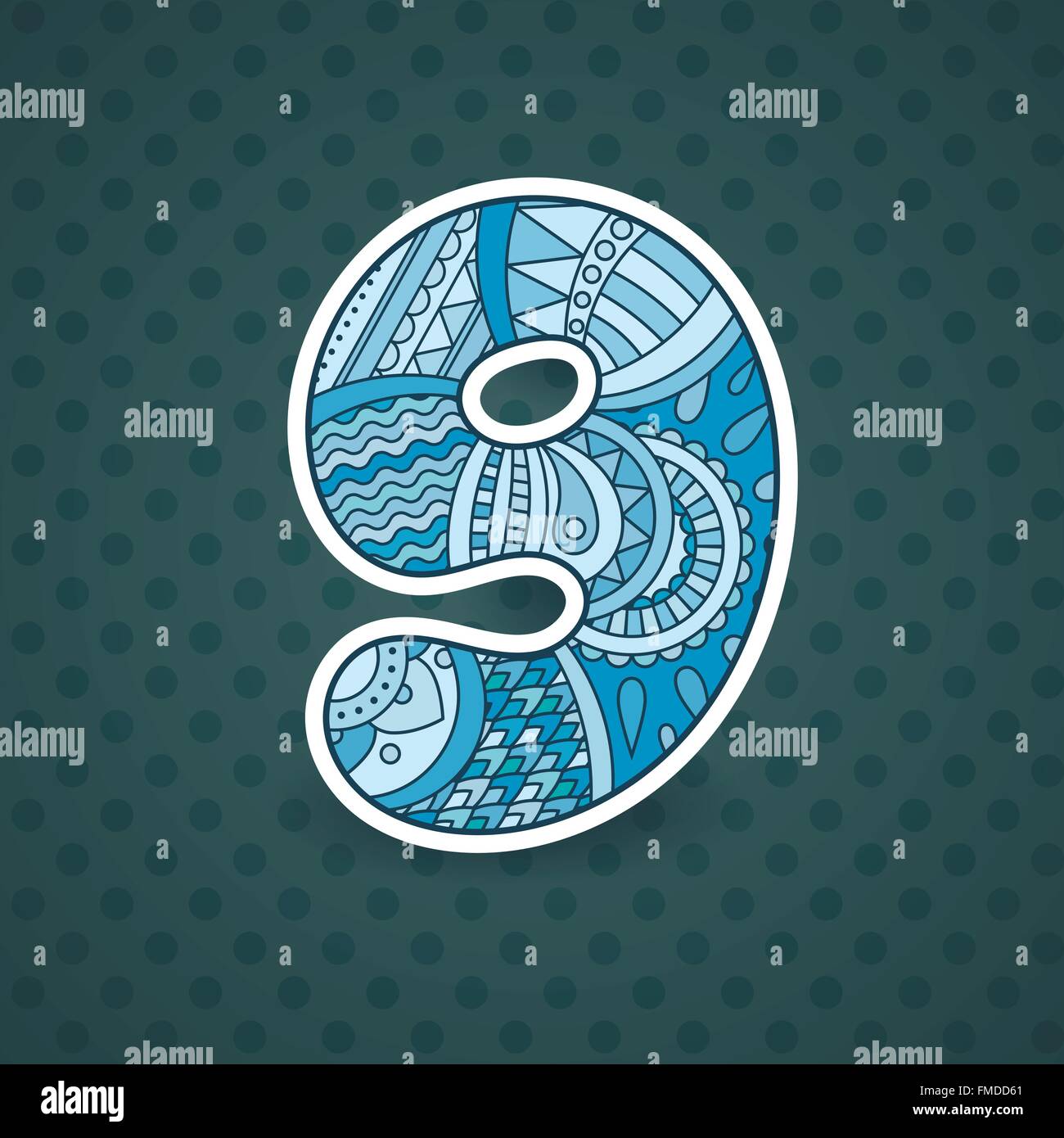 Zentangle number. Vector decorative number Stock Vector Image & Art - Alamy