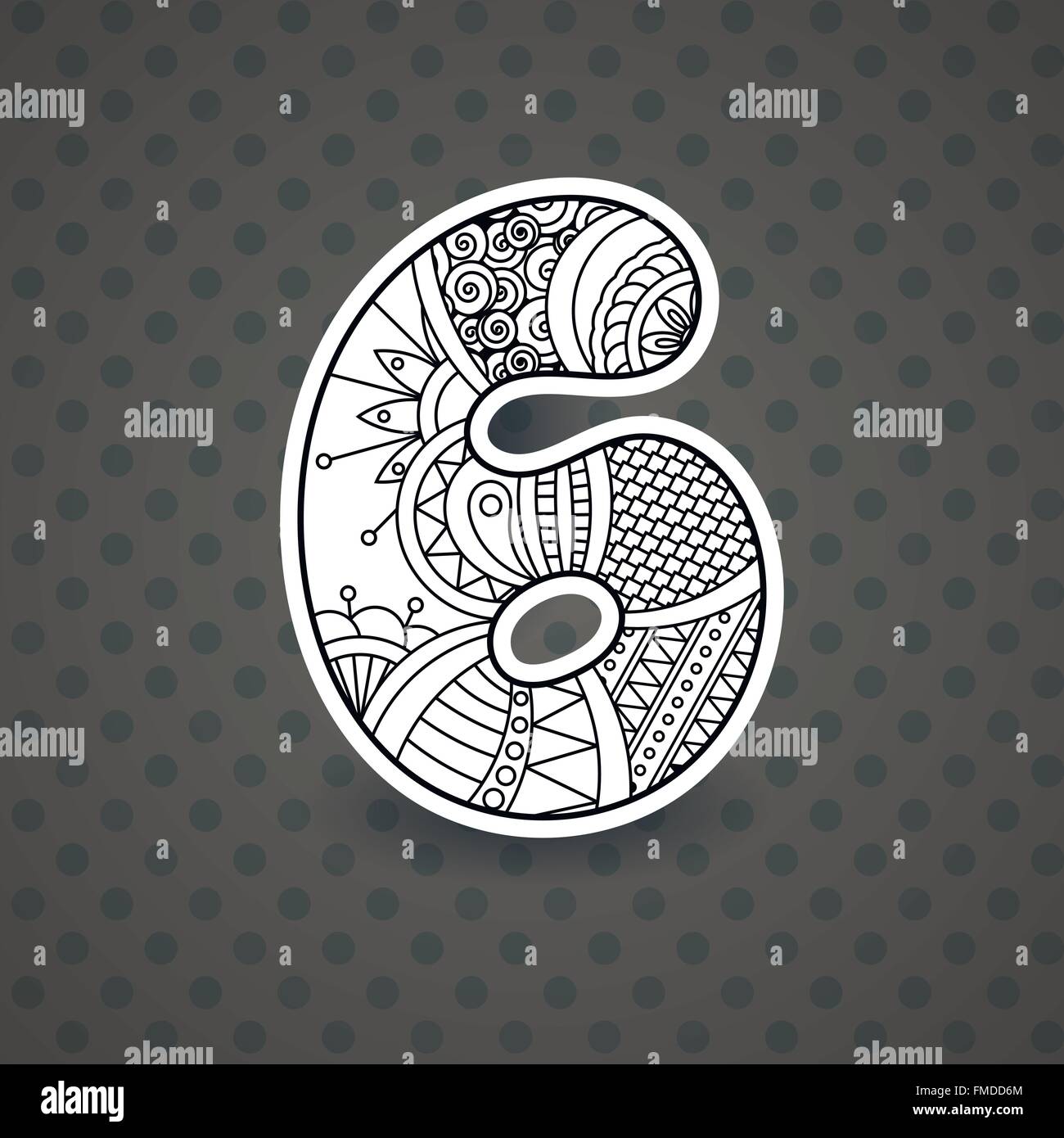 Zentangle number. Vector decorative number Stock Vector Image & Art - Alamy