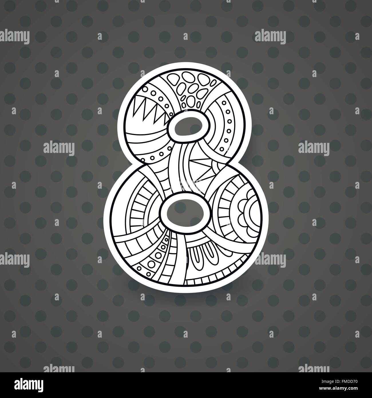 Zentangle number. Vector decorative number Stock Vector Image & Art - Alamy
