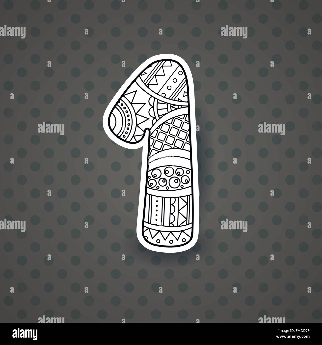 Zentangle number. Vector decorative number Stock Vector Image & Art - Alamy