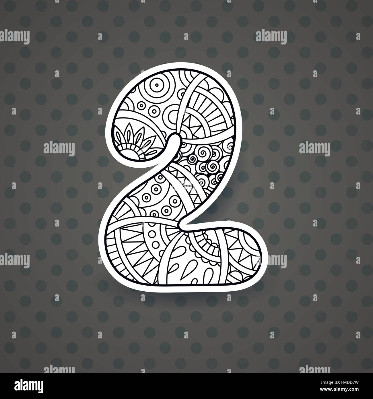 Zentangle number. Vector decorative number Stock Vector Image & Art - Alamy