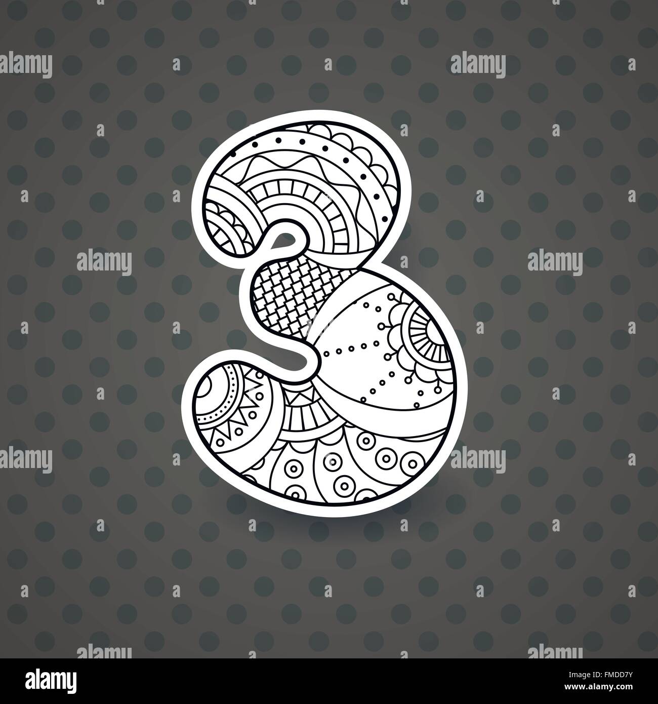 Zentangle number. Vector decorative number Stock Vector Image & Art - Alamy