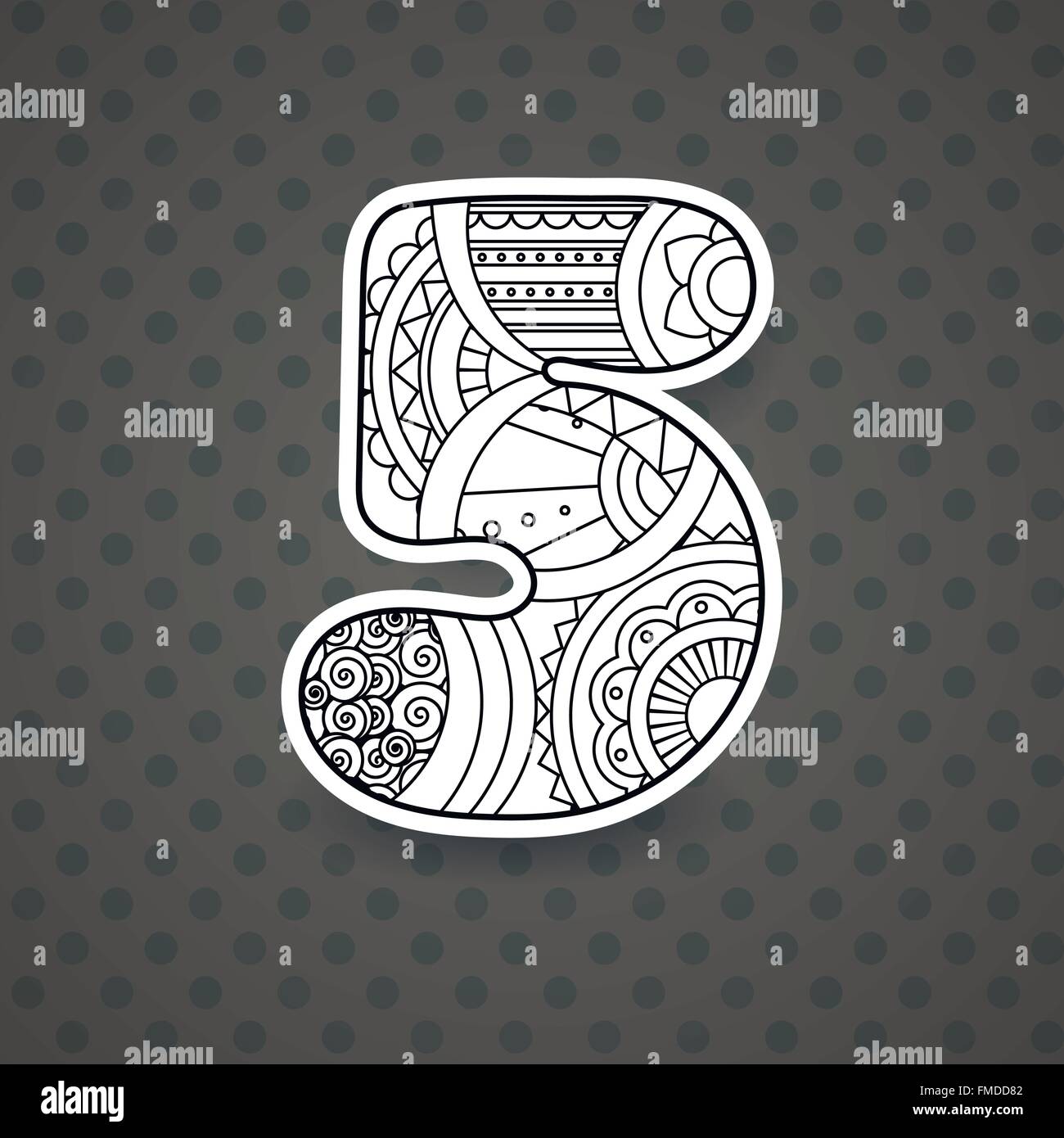 Zentangle number. Vector decorative number Stock Vector Image & Art - Alamy