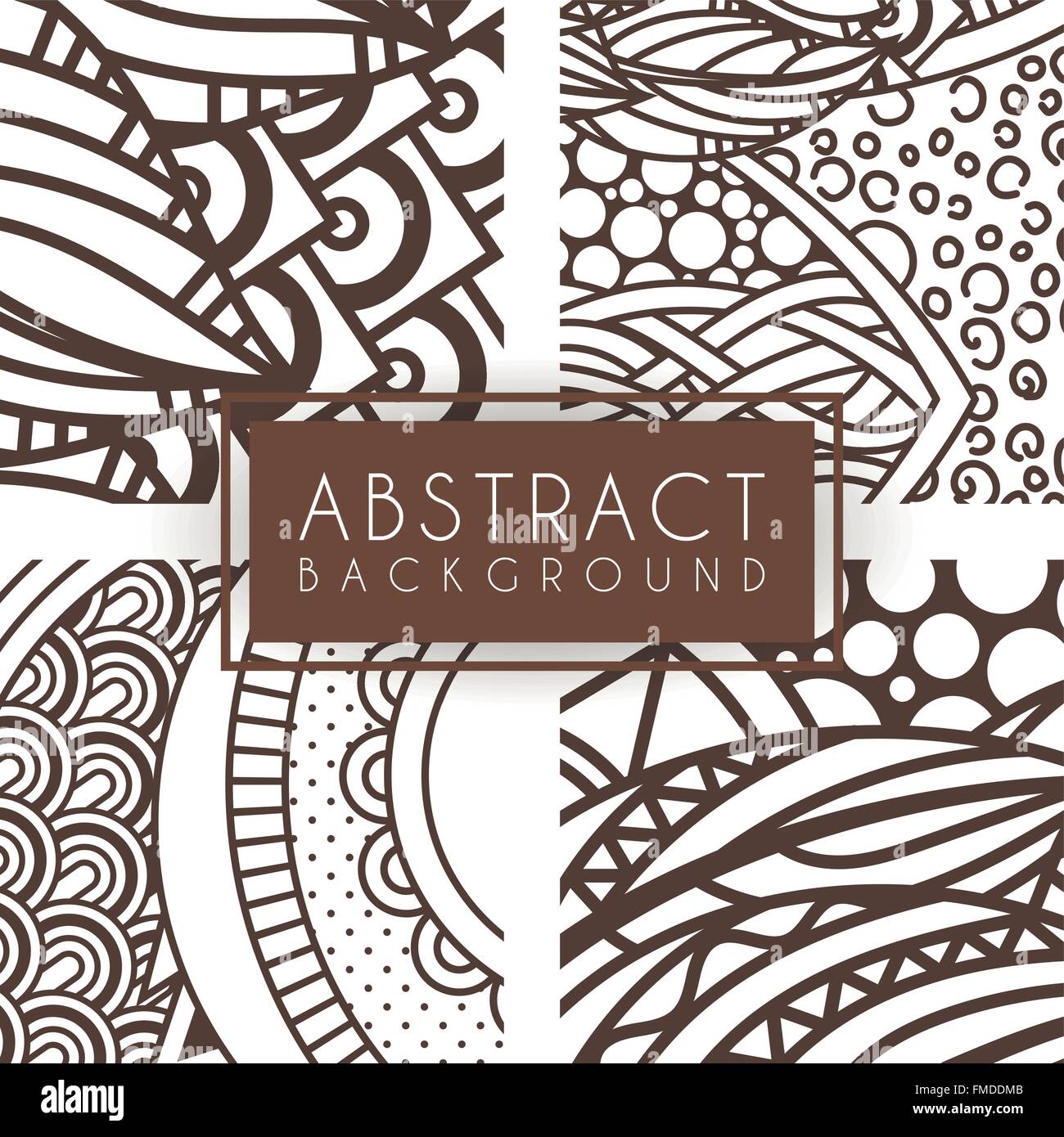 Set of four vector monochrome intricate patterns. Doodle. Zentangle ...