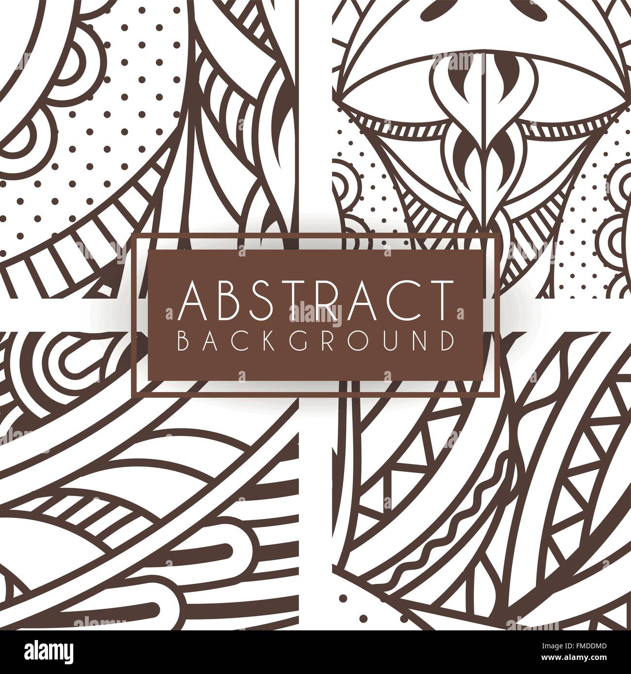 Set of four vector monochrome intricate patterns. Doodle. Zentangle ...