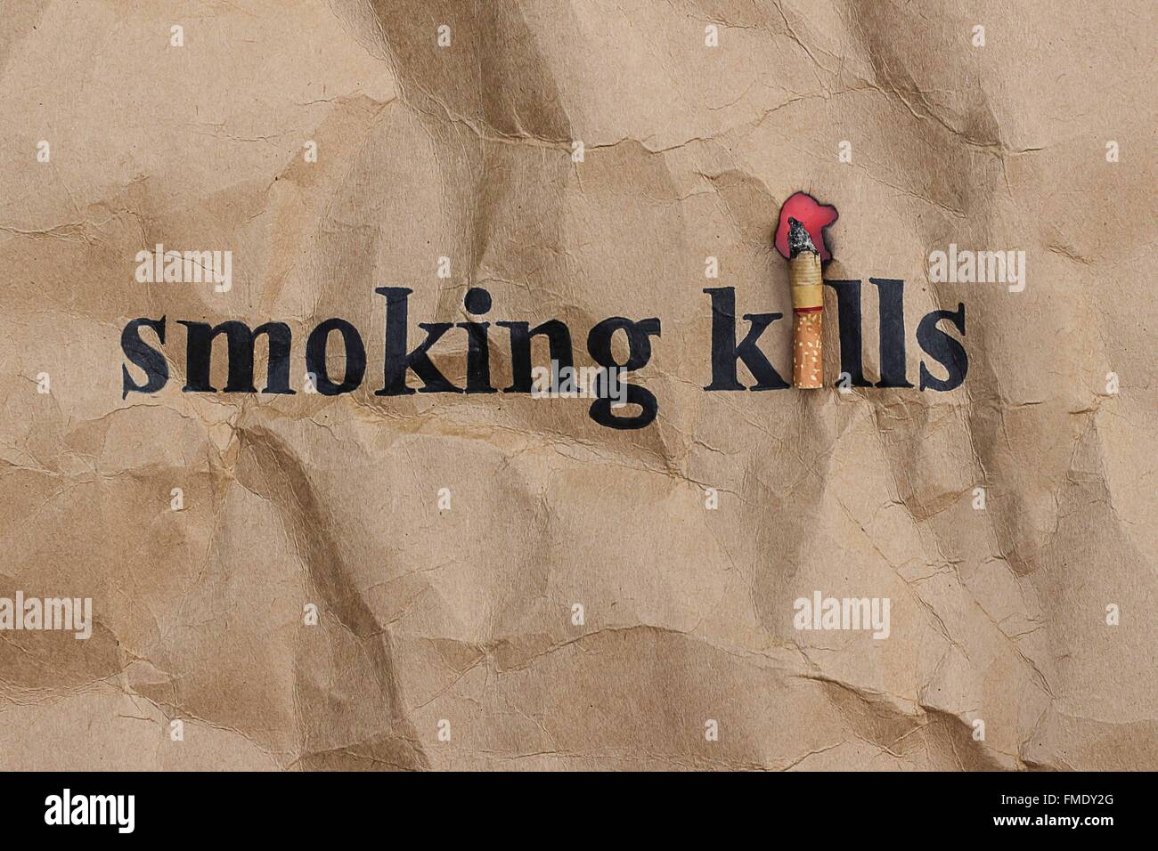 Cigarette or Smoking Kills and sign language Stock Photo - Alamy