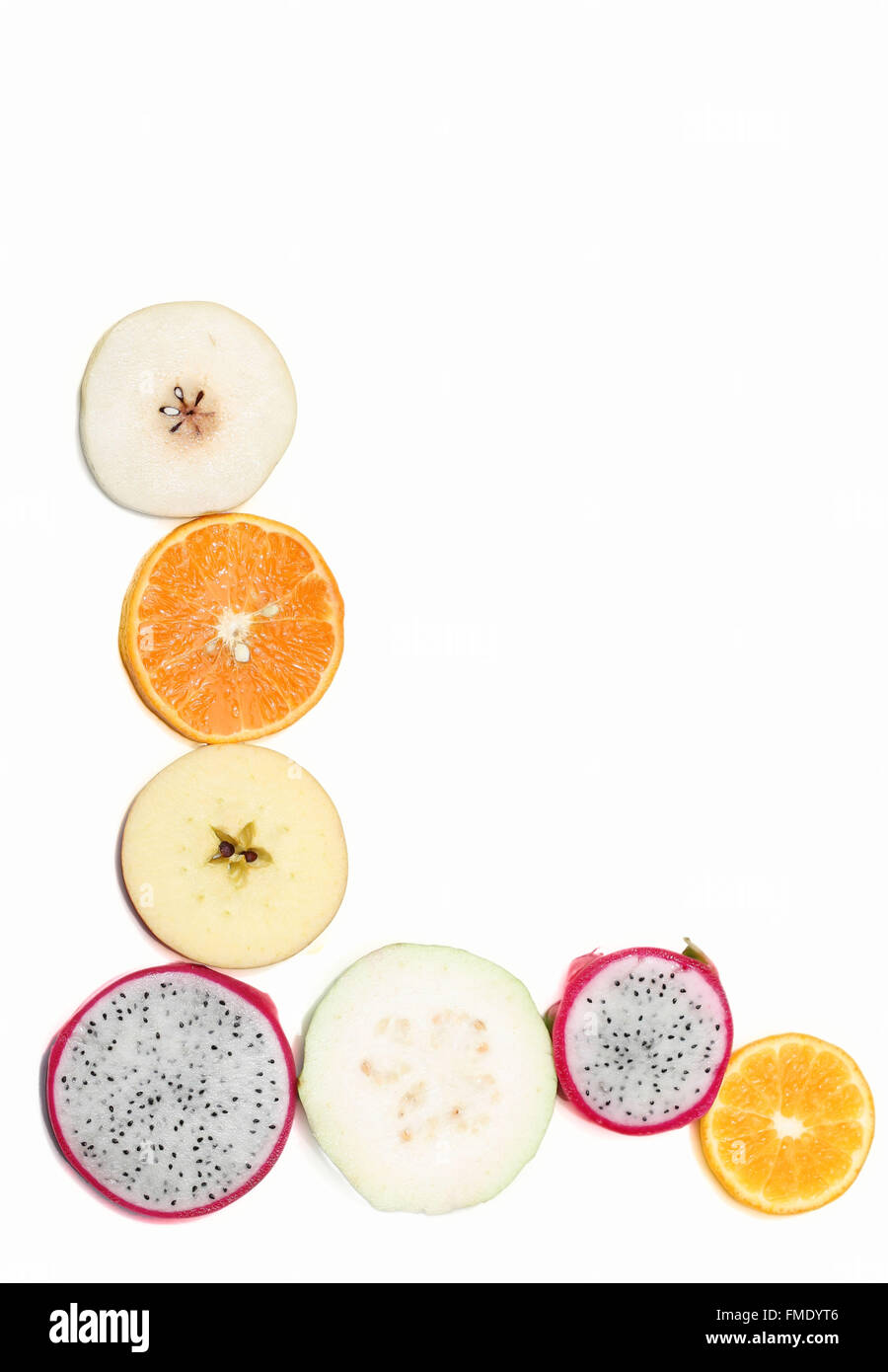 Sliced mixed fruit on Cut Out Stock Images & Pictures - Alamy