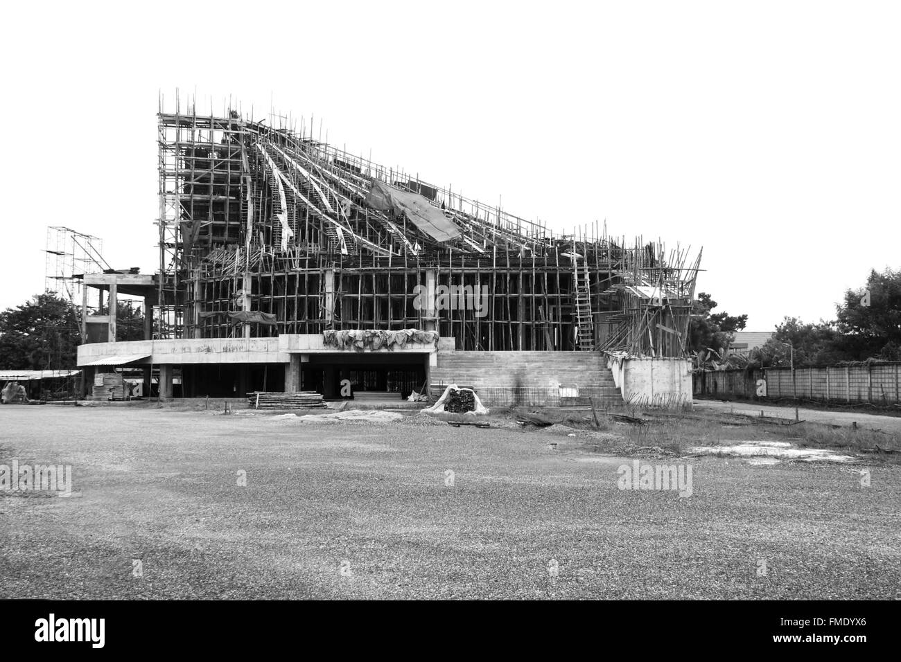 Commercial Building Construction in black and white Stock Photo - Alamy