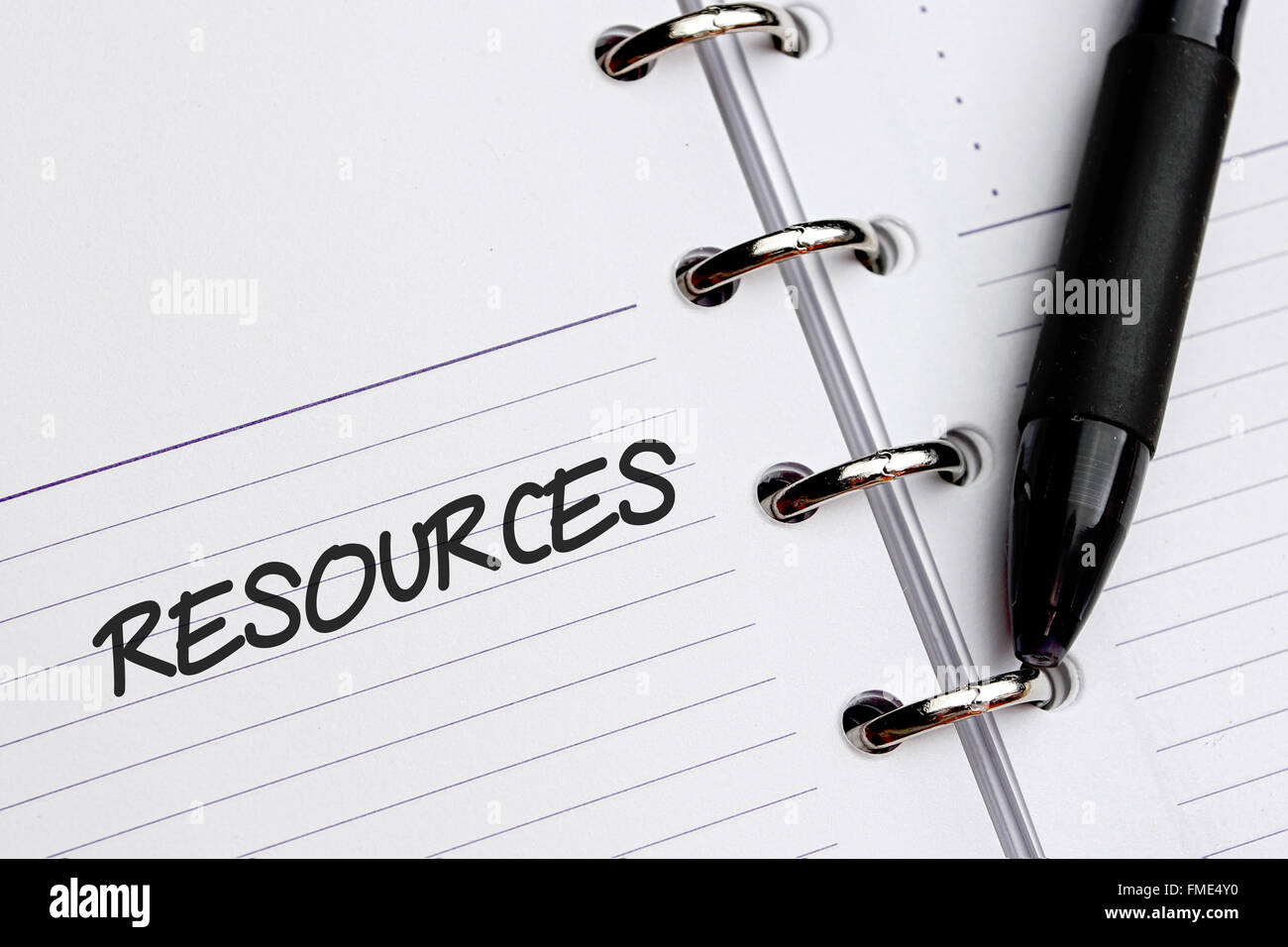 Resources word written on paper Stock Photo - Alamy