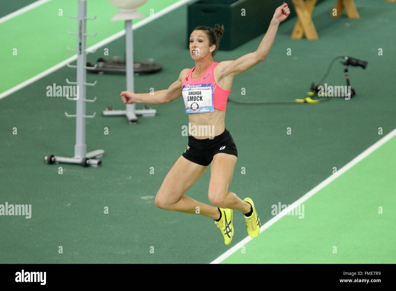 AMANDA SMOCK competes in the triple jump at the 2016 USATF Indoor ...