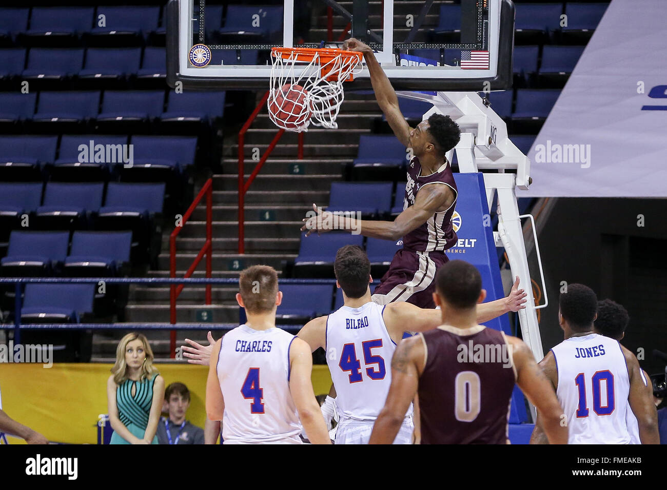 New Orleans, LA, USA. 11th Mar, 2016. Texas State Bobcats forward ...