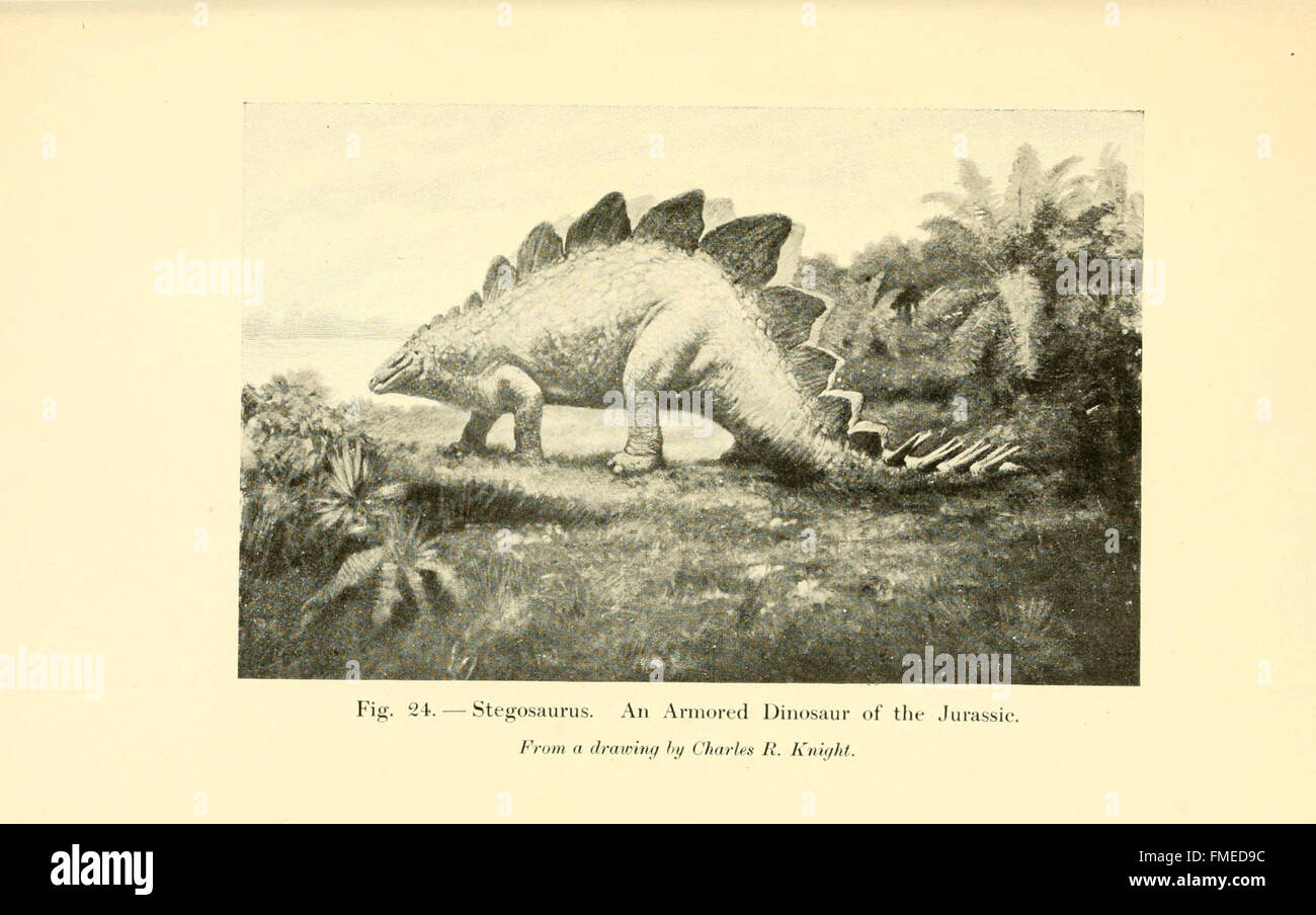 This illustration depicts extinct animals from the past, showcasing ...