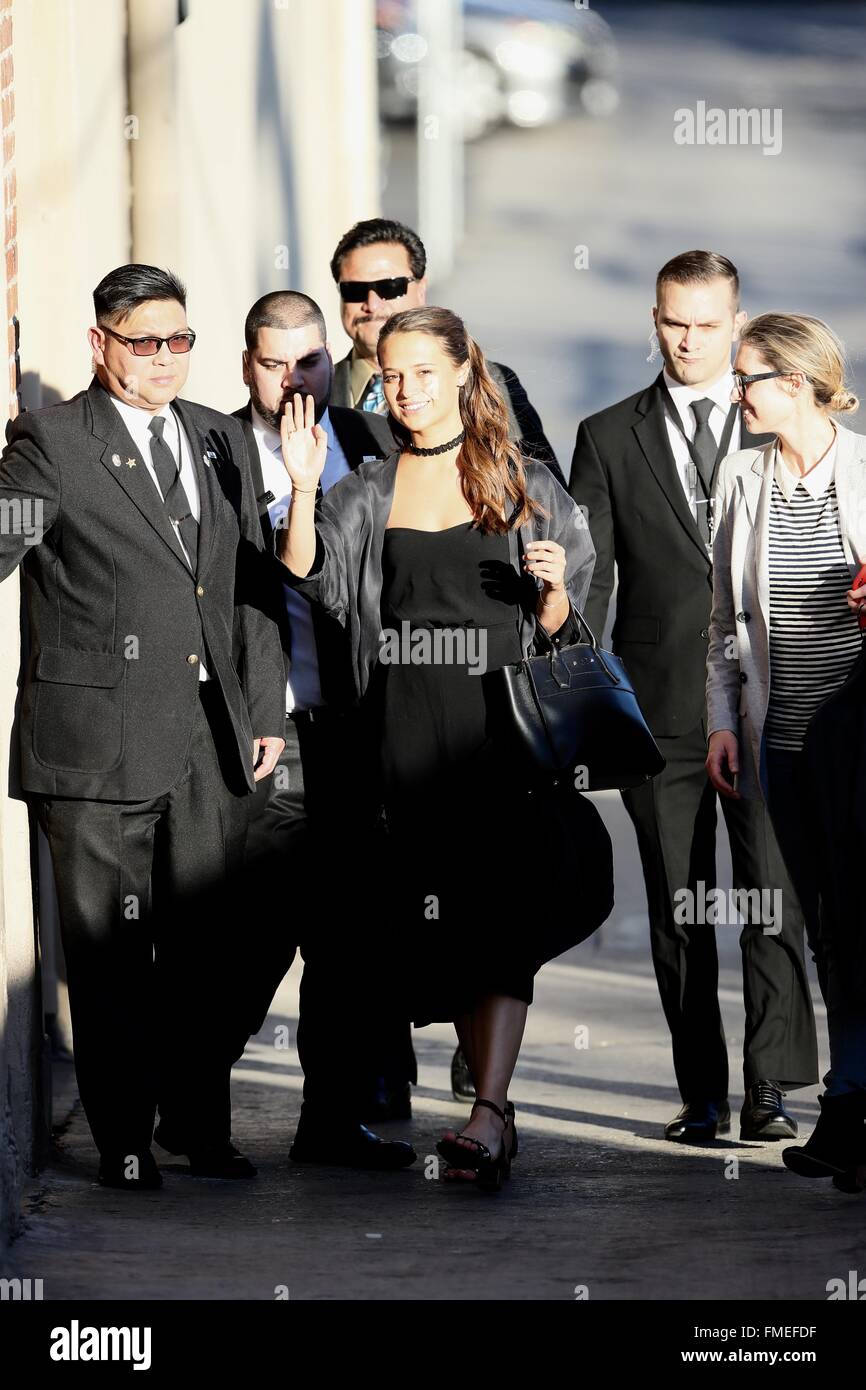 Alicia Vikander seen arriving at the ABC studios for Jimmy Kimmel Live ...