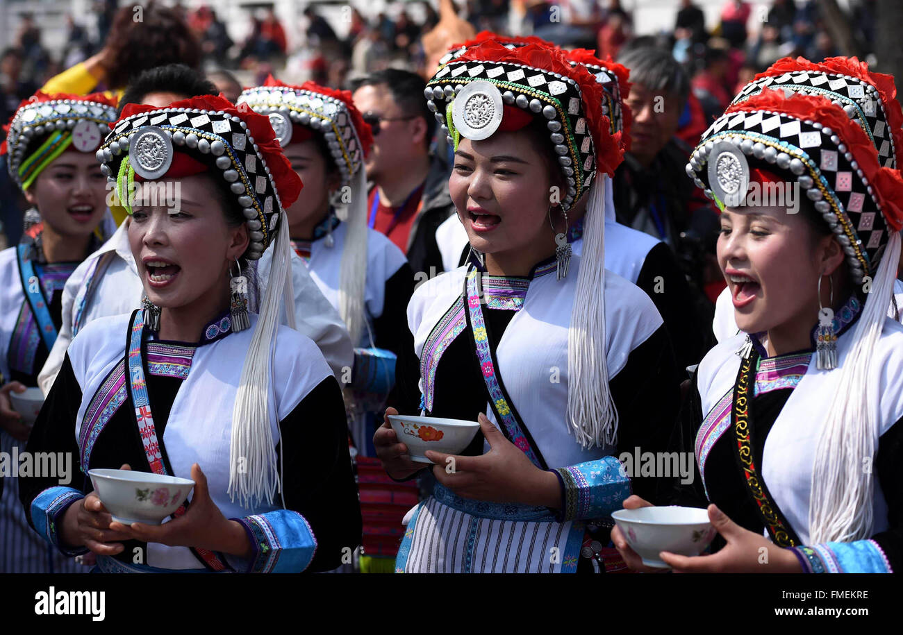 Mile, China's Yunnan Province. 11th Mar, 2016. People of Yi ethnic ...