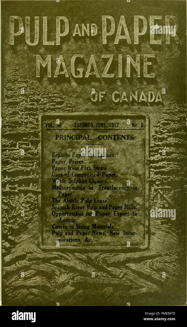 The 'Pulp and Paper Magazine of Canada' (1903) is a publication ...