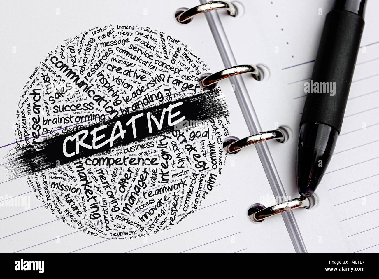 word on notebook with a pen Stock Photo - Alamy