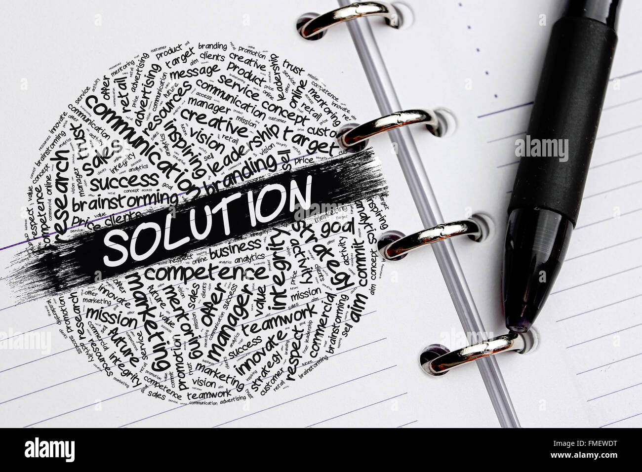 word on notebook with a pen Stock Photo - Alamy