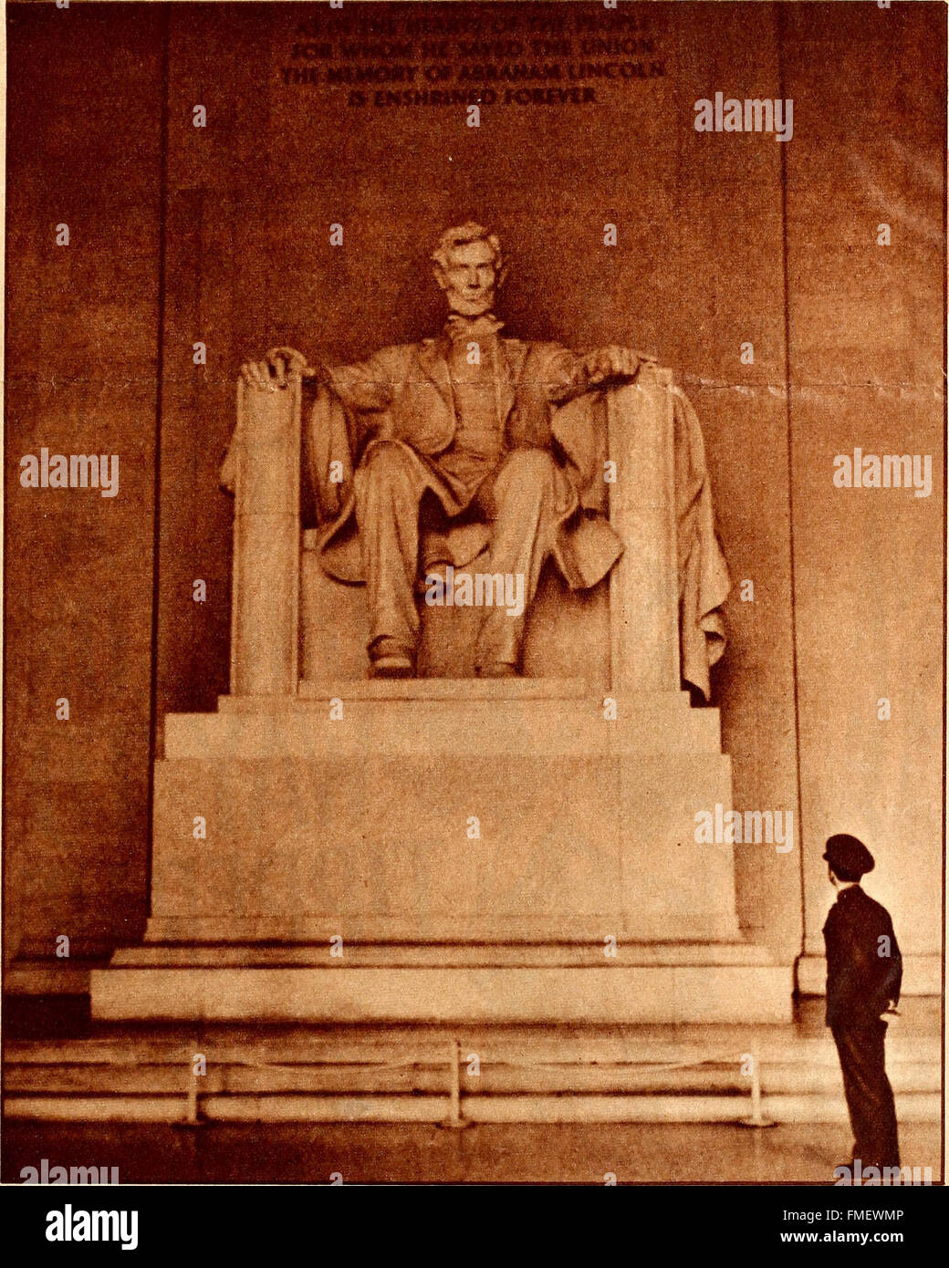 The Lincoln Memorial statues, erected in 1922, depict Abraham Lincoln ...