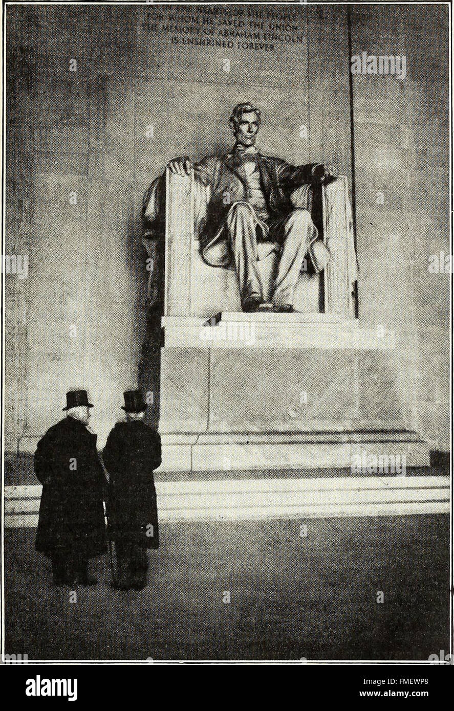 The *Statues of Abraham Lincoln* at the Lincoln Memorial, completed in ...