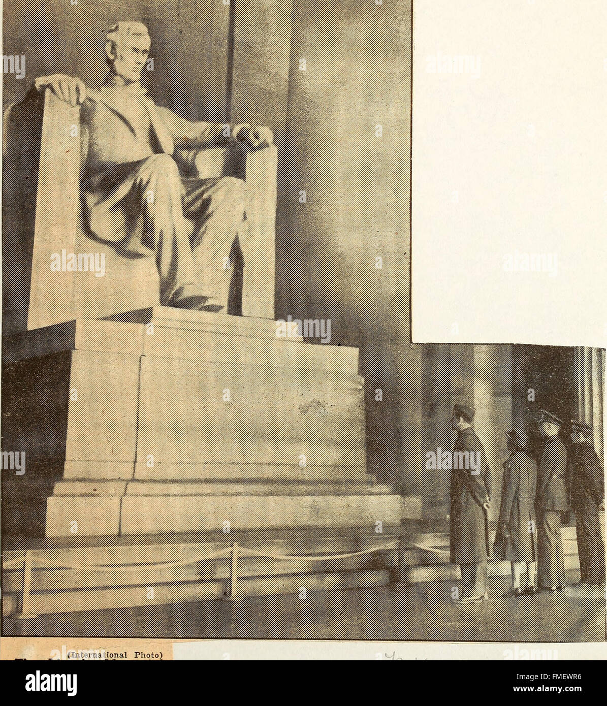 The Lincoln Memorial, completed in 1922, features a prominent statue of ...
