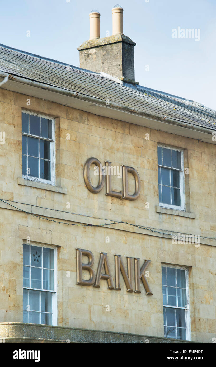 Old Bank sign, Moreton in Marsh, Cotswolds, Gloucestershire, England ...