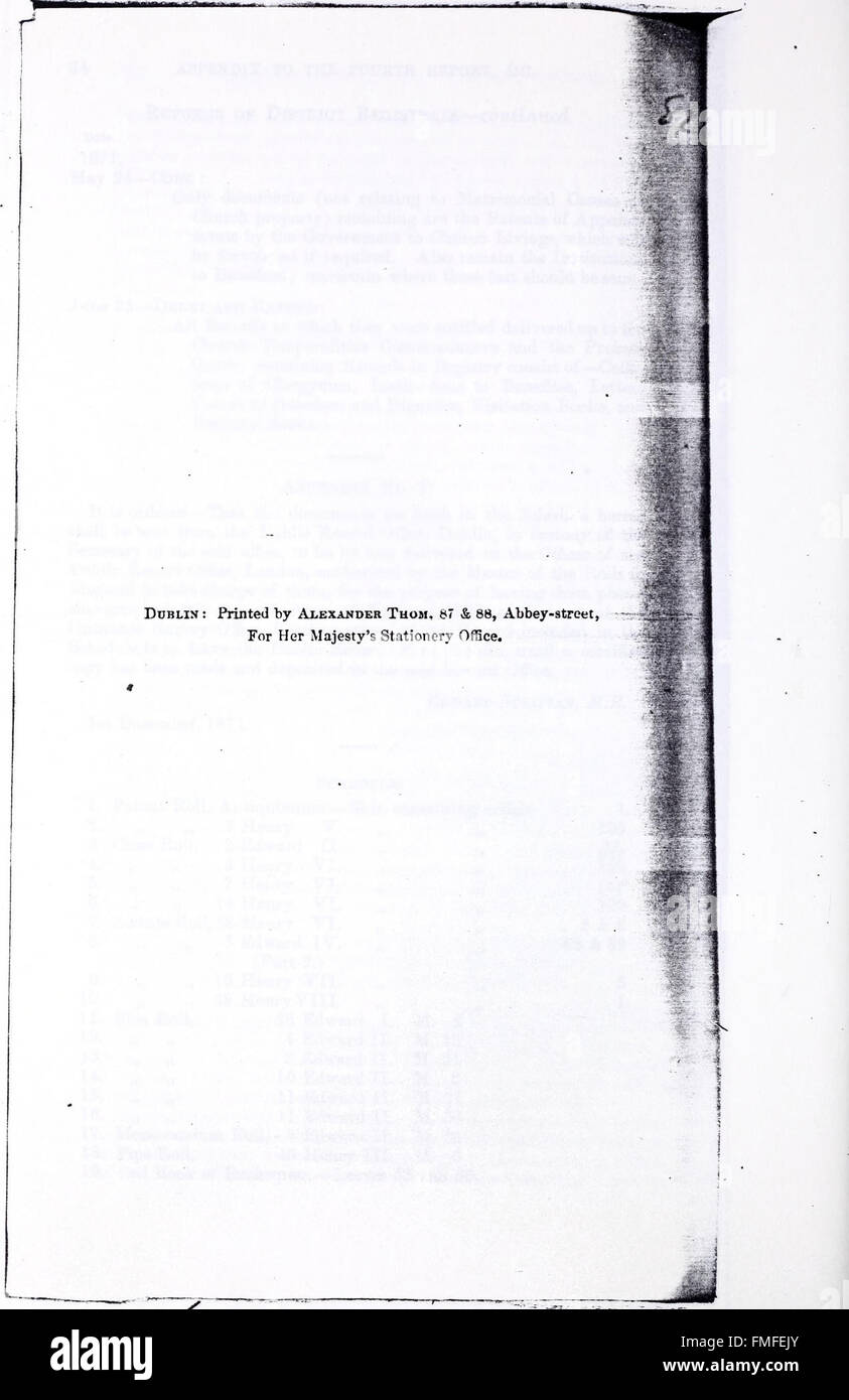 The 1869 report by the Deputy Keeper of Public Records in Ireland ...