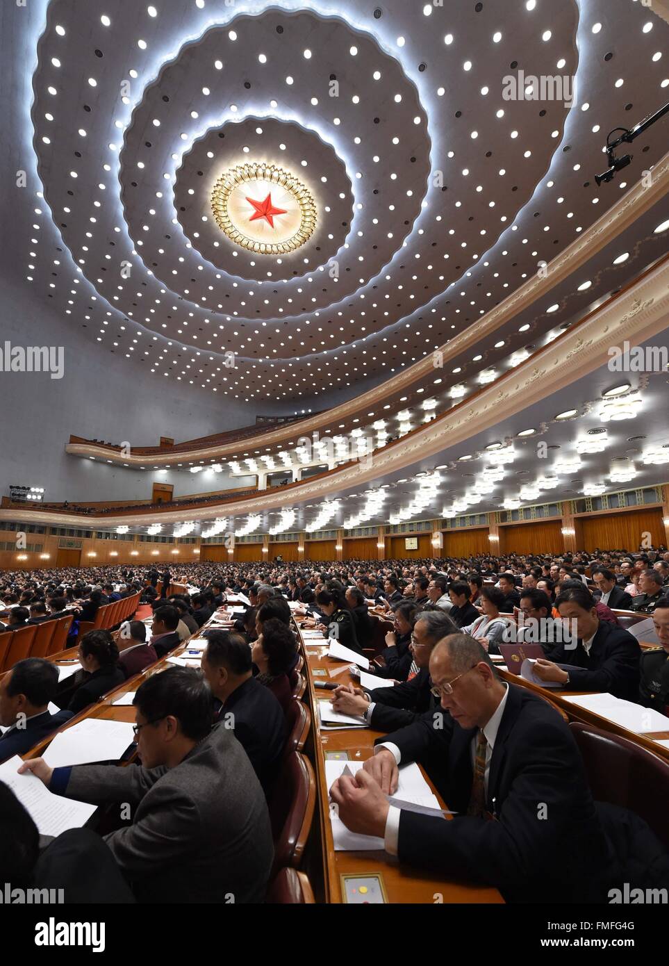 Beijing, China. 12th Mar, 2016. Members of the 12th National Committee ...
