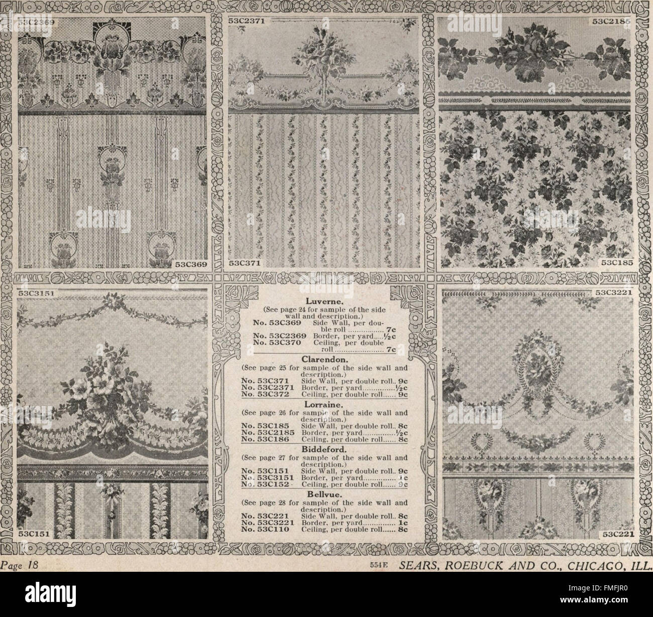 Wallpaper patterns 1900s hi-res stock photography and images - Alamy