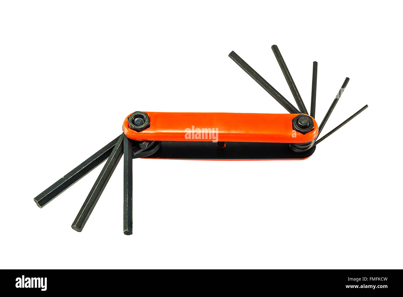 Close up shot Hex key kit Isolated On White background Stock Photo - Alamy