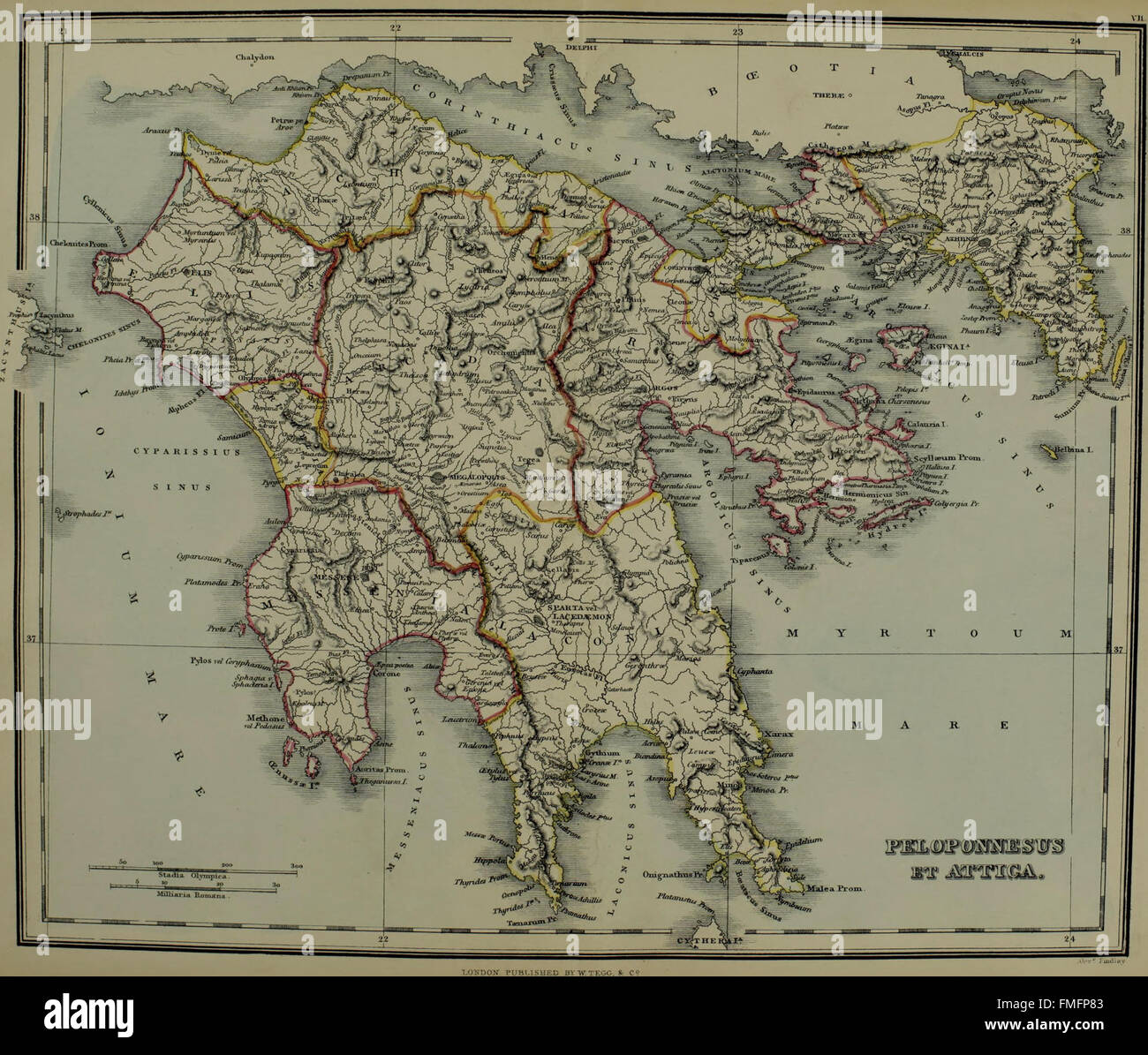 This classical atlas features twenty-five maps illustrating ancient ...
