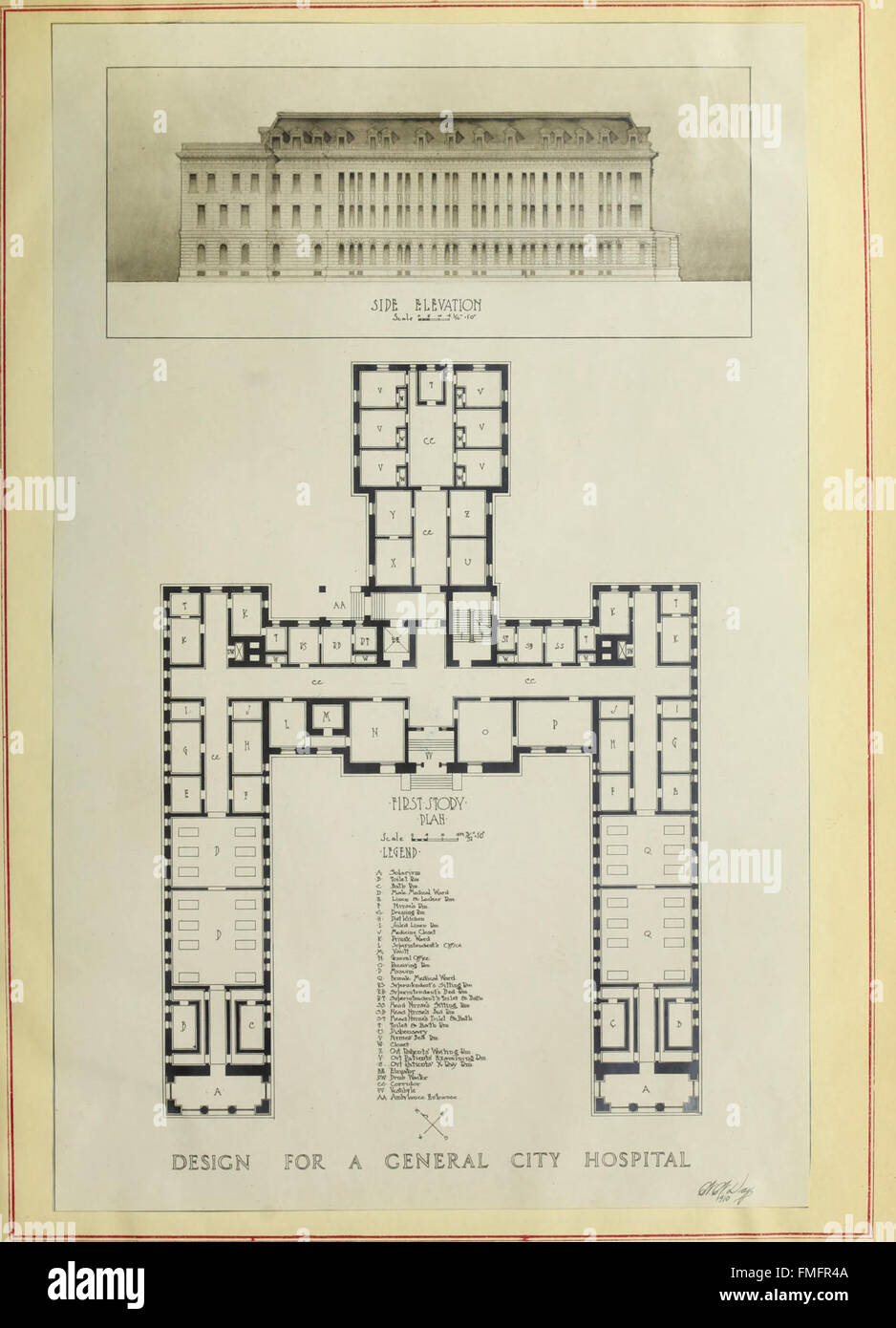 A design for a general city hospital (1910 Stock Photo - Alamy