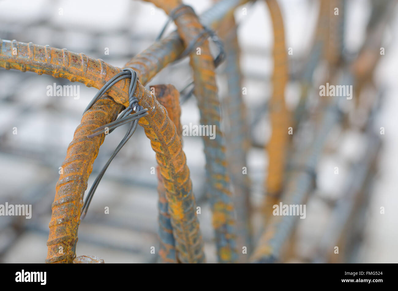 technician bundle wire steel rod for construction job Stock Photo - Alamy