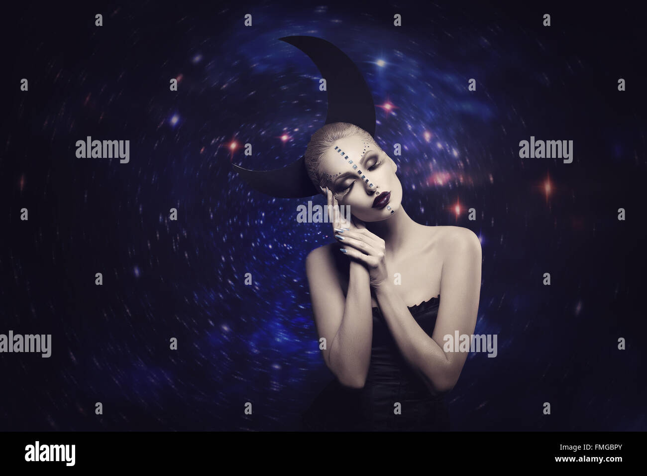 Beautiful moon girl Stock Photo - Alamy