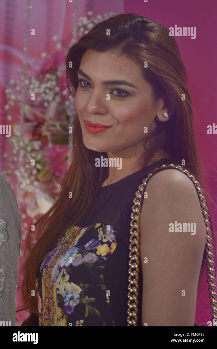 Lahore, Pakistan. 11th Mar, 2016. Pakistani models on red carpet on the ...